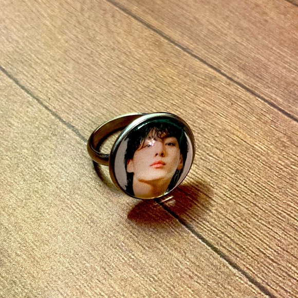 Jewelry | Custom Made Bts Jungkook Color Photo Ring | Poshmark